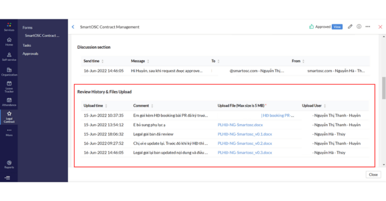Contract approval process - SmartOSC DX